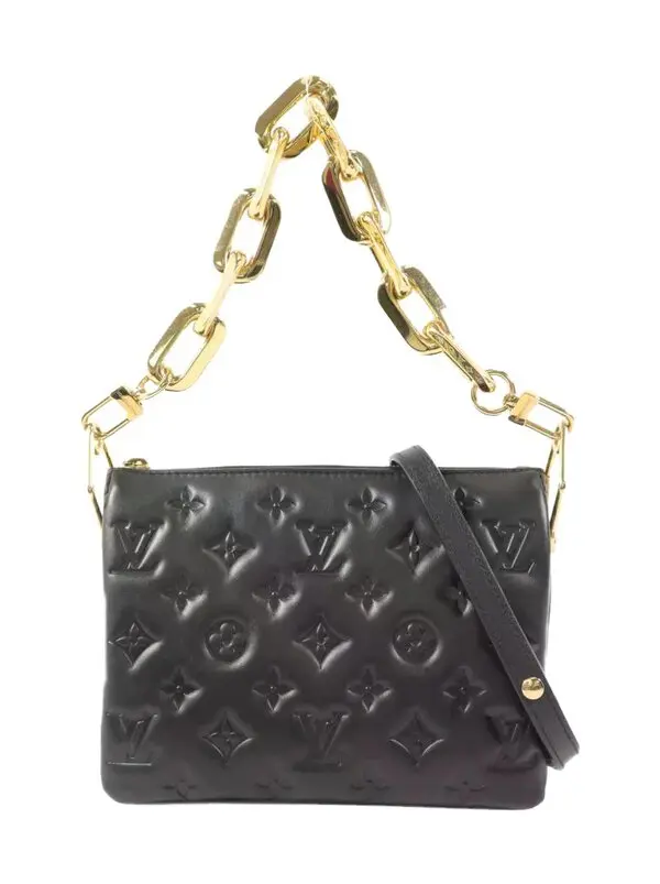 LOUIS VUITTON Coussin Bb Monogram Embossed Shoulder Bag - Black