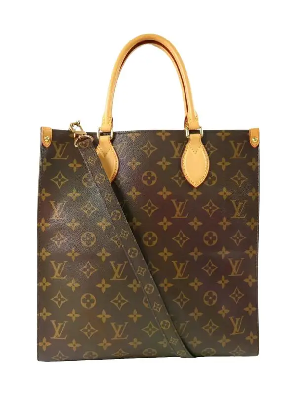 LOUIS VUITTON Monogram Sac Plat Pm Tote Bag - Brown