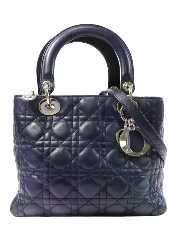 Dior Lady Cannage Tote Bag - Blue