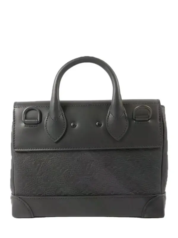 LOUIS VUITTON Steamer Pm Monogram Taurillon Leather Tote Bag - Black