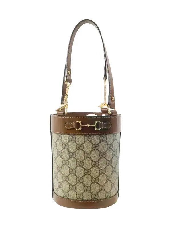 Gucci 1955 Gg Horsebit Bucket Bag - Neutrals