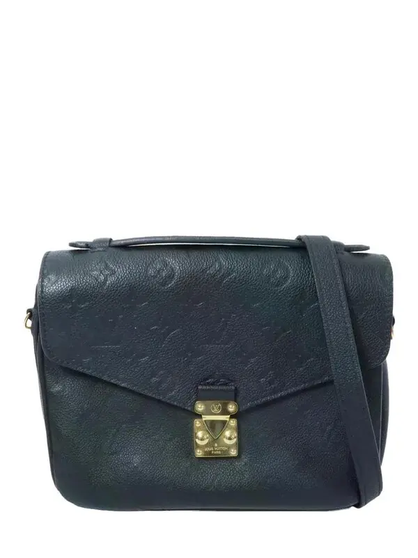 LOUIS VUITTON Pochette Metis Empreinte Leather Bag - Black