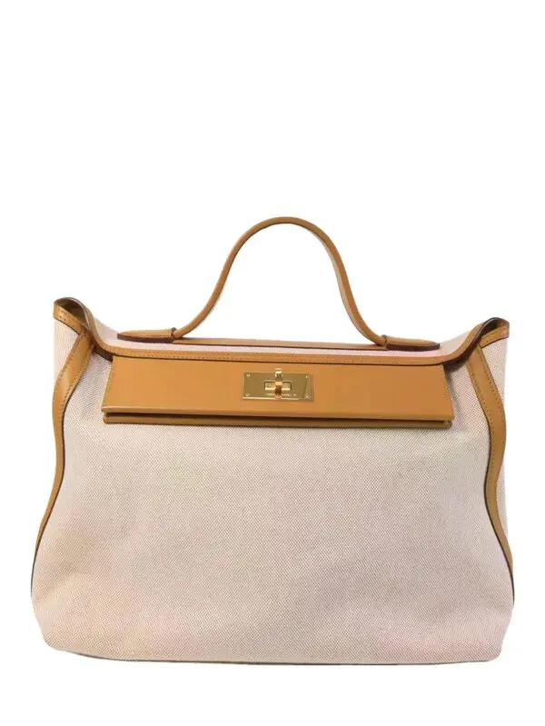 Hermès 24/24 Leather Trimmed Tote Bag - Neutrals