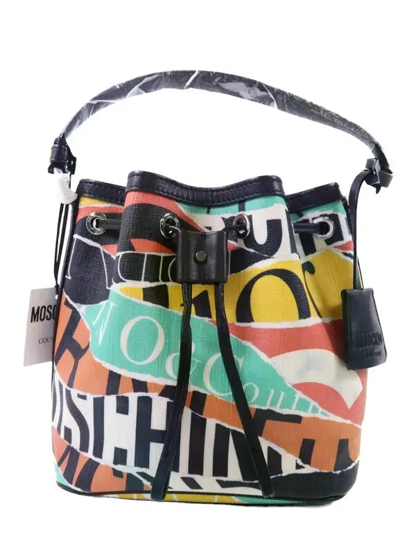Moschino Print Bucket Bag - Black