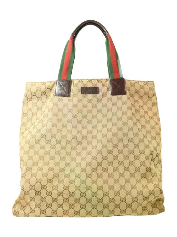 Gucci Gg Canvas Web-stripe Tote Bag - Neutrals