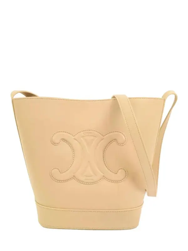 Celine Embossed Triomphe Shoulder Bag - Neutrals