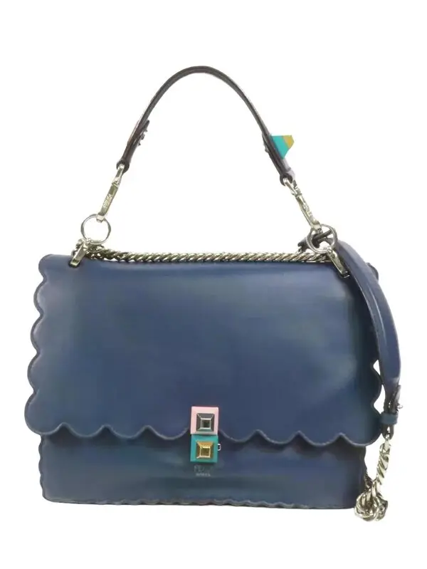Fendi Kan I Scalloped Tote Bag - Blue
