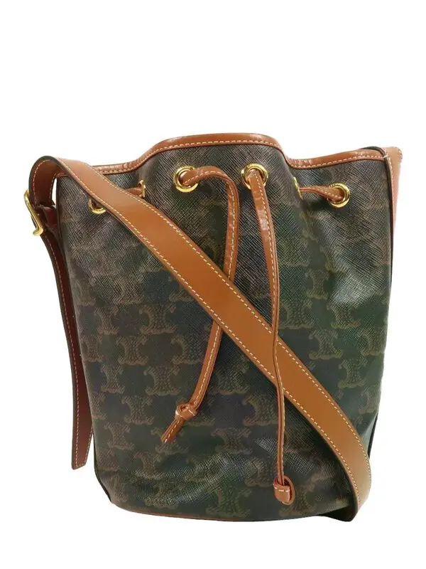 Celine Triomphe Canvas Shoulder Bag - Brown