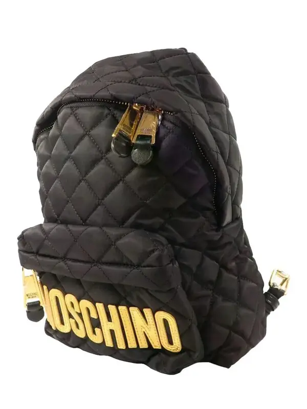 Moschino Quilted Logo Backpack - Black