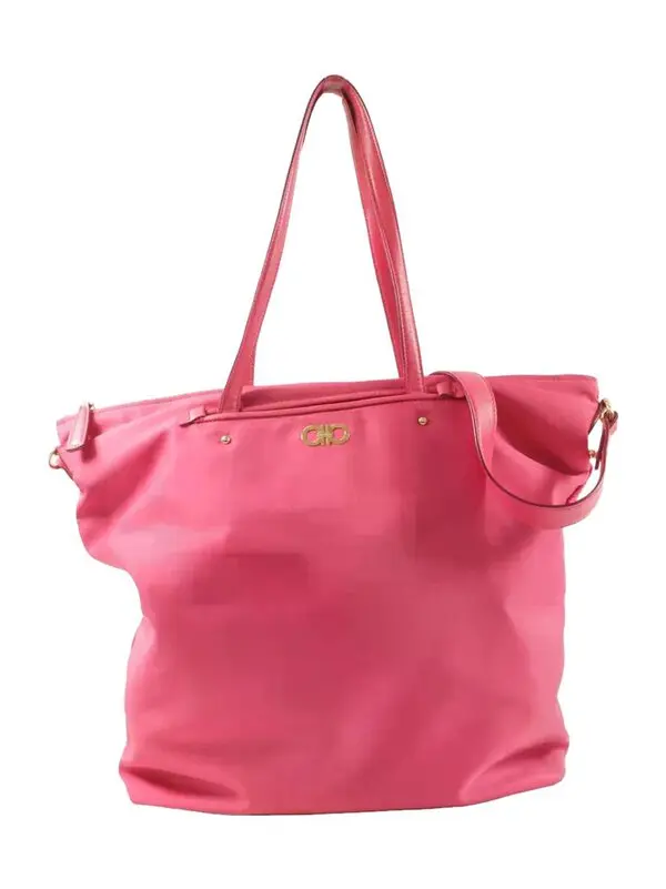 FERRAGAMO Gancini Shoulder Tote Bag - Pink