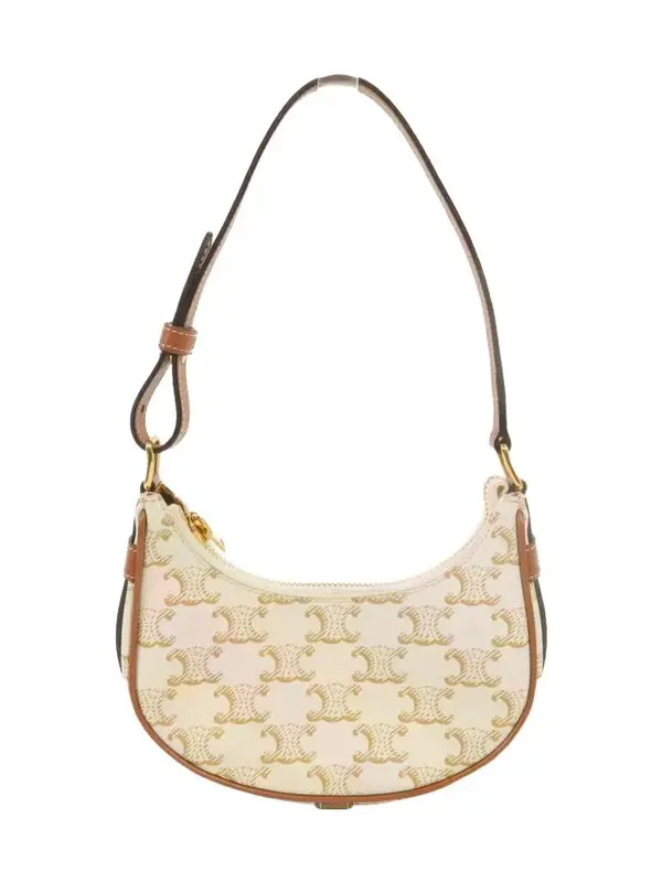 Celine Mini Ava Shoulder Bag In Triomphe Canvas - Neutrals