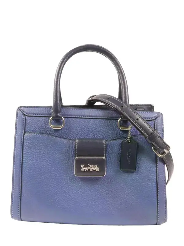 COACH VINTAGE Grace Carryall Leather Tote Bag - Blue