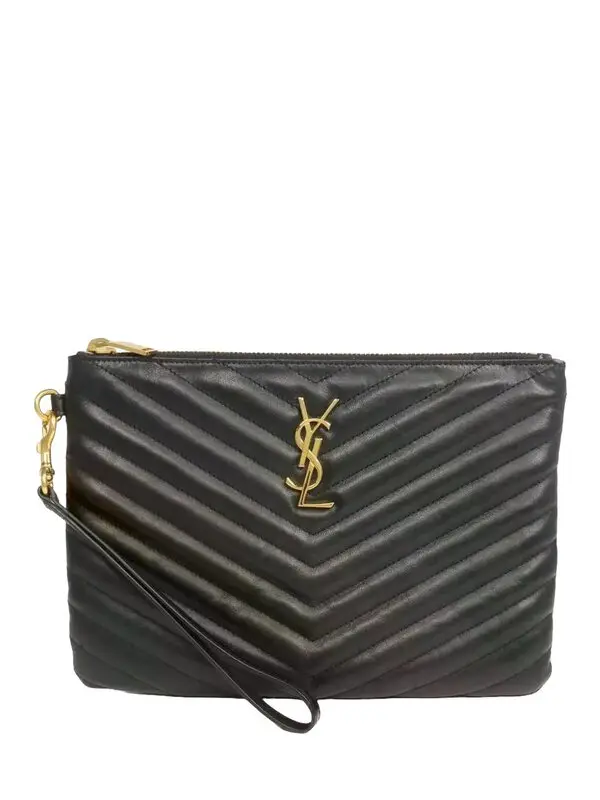 Saint Laurent Quilted Pouch - Black