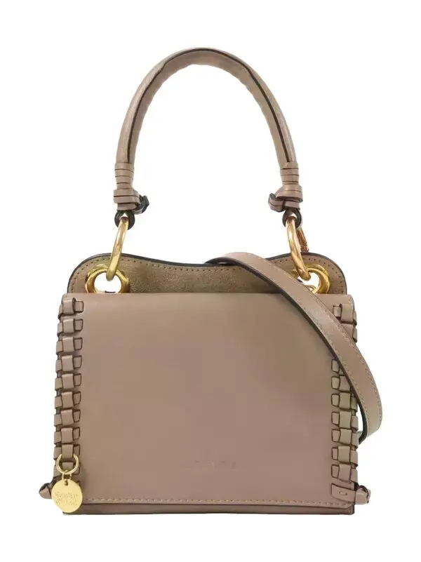 See By Chloé Whipstitch Leather Shoulder Bag - Grey