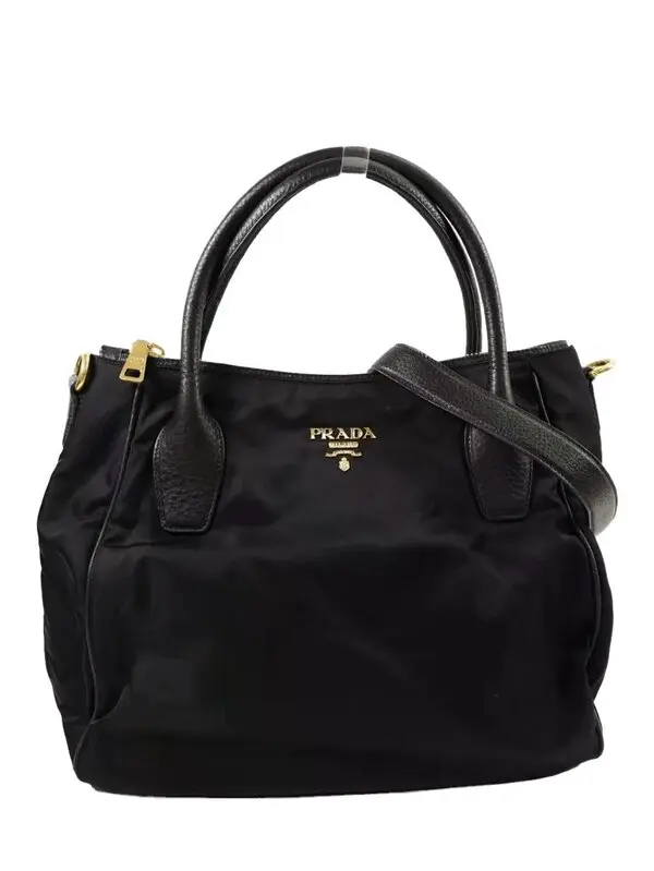 Prada Logo-plaque Tote Bag - Black