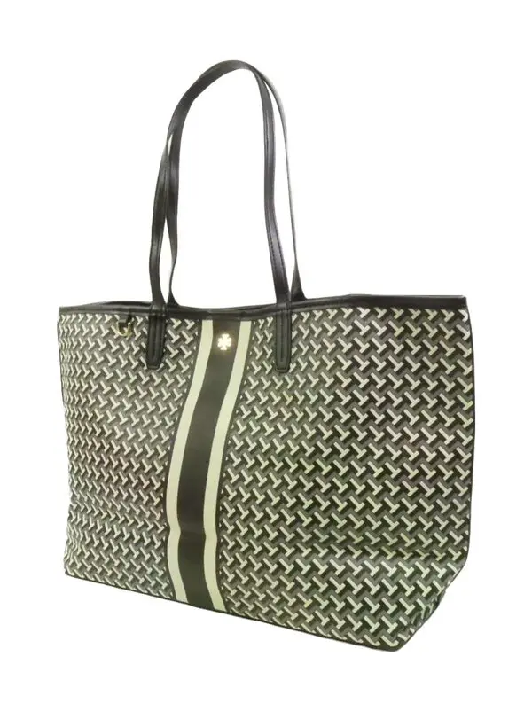 Tory Burch Geometric Stripe Tote Bag - Black
