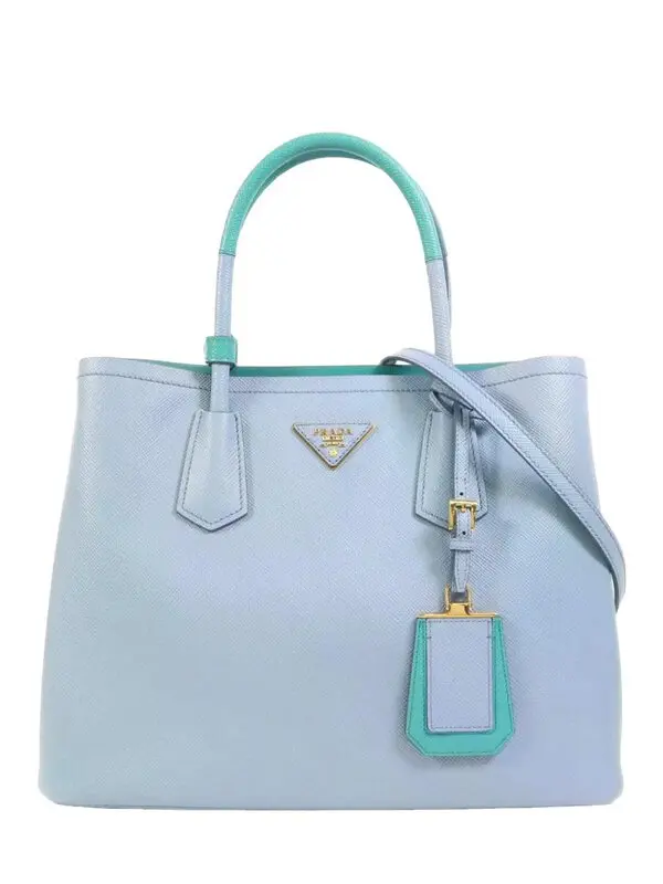 Prada Saffiano Cuir Tote Bag - Blue