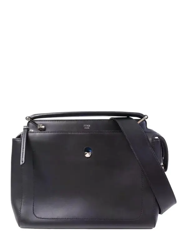 Fendi Dotcom Calfskin Shoulder Bag - Black