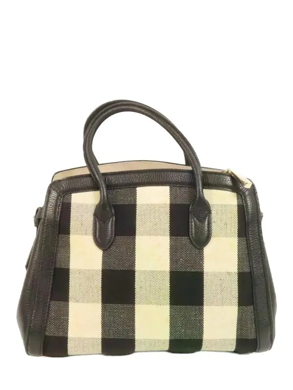 Kate Spade New York Check-pattern Leather-trim Shoulder Bag - Black