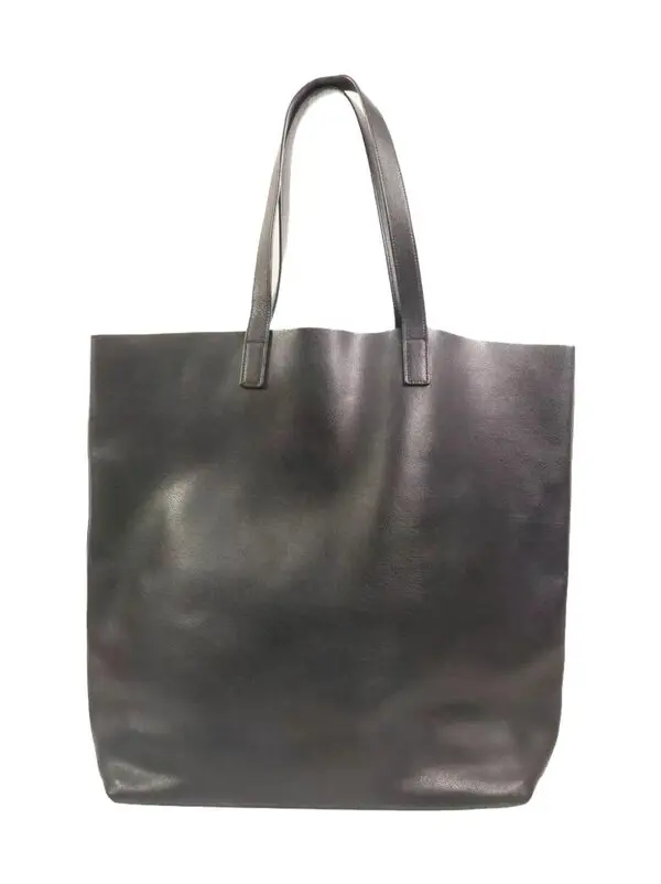 Saint Laurent Bold Shopper Leather Tote Bag - Black