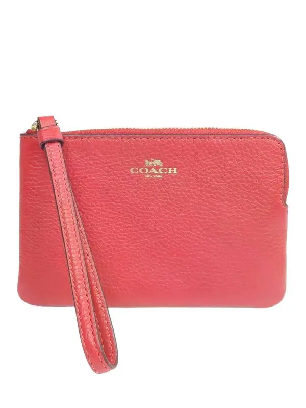 COACH VINTAGE Grained Leather Pouch Bag - Red