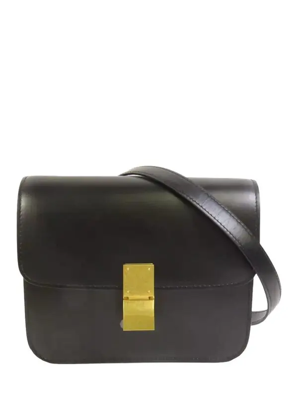 Celine Mini Classic Box Leather Shoulder Bag - Black