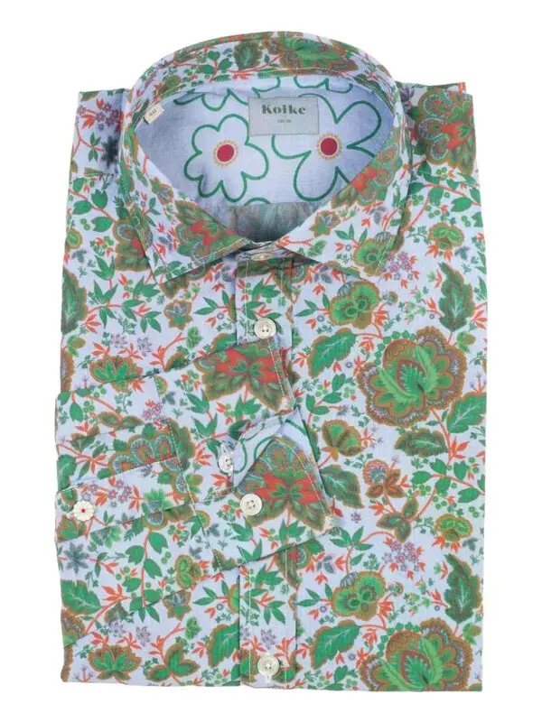 KOIKE BARCELONA Floral-print Shirt - Blue