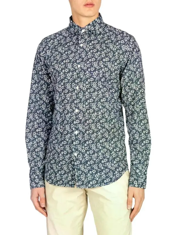 KOIKE BARCELONA Floral-print Long-sleeve Shirt - Blue