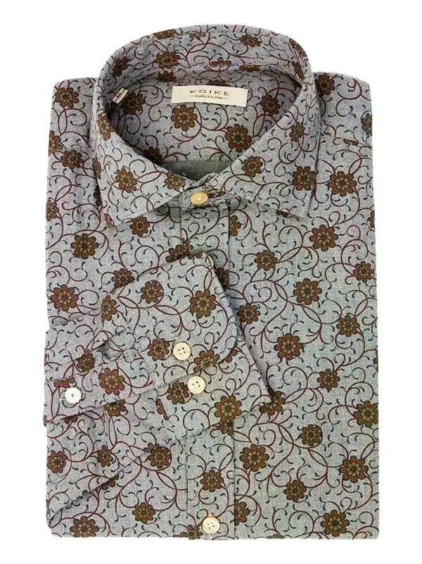 KOIKE BARCELONA Floral-print Long-sleeve Shirt - Grey