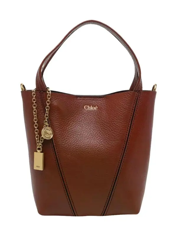 Chloé Small Spin Leather Bucket Bag - Brown