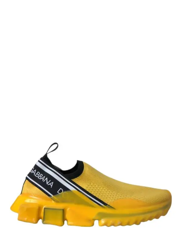 Dolce & Gabbana Sorrento Knitted Slip-on Sneakers - Yellow