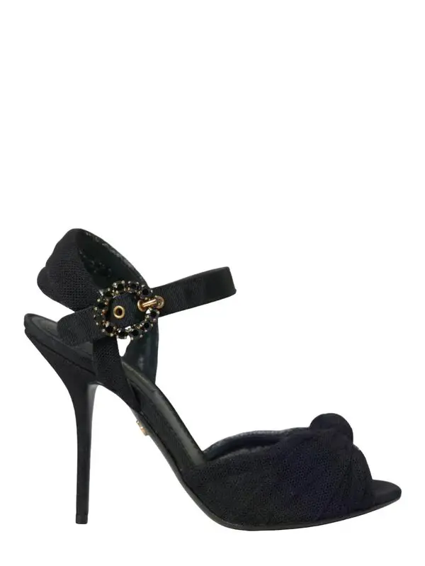 Dolce & Gabbana Embellished Knotted Stiletto Sandals - Black