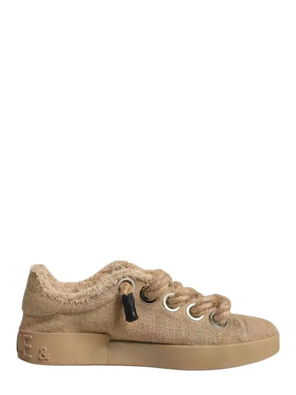 Dolce & Gabbana Frayed Rope-lace Sneakers - Neutrals
