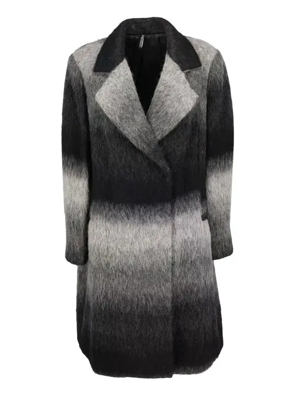 Liviana Conti Gradient Effect Brushed Finish Coat - Black