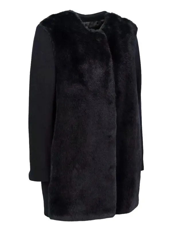 FALCONERI Faux-fur Panel Coat - Blue