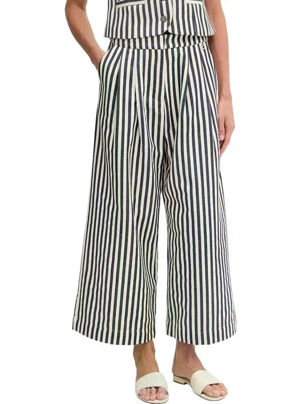 LOLA CASADEMUNT Pleated Stripe Trousers - Blue