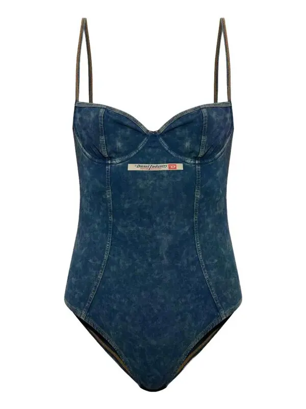 DIESEL® Bodie Acid-wash Sweetheart Neck Top - Blue