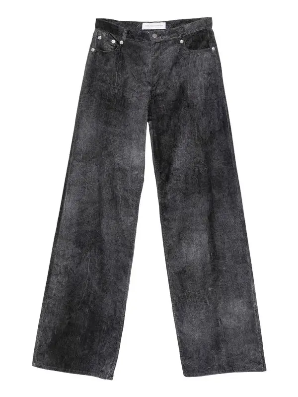 Marie Adam-Leenaerdt Washed-effect Velvet Jeans - Grey