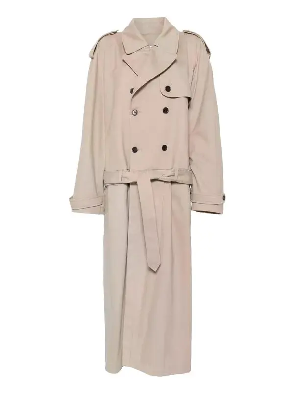 Marie Adam-Leenaerdt Double-breasted Belted Trench Coat - Neutrals