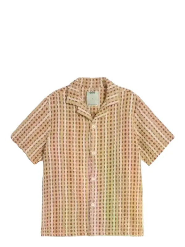 OAS Company Lano Cuba Check-pattern Seersucker Shirt - Neutrals