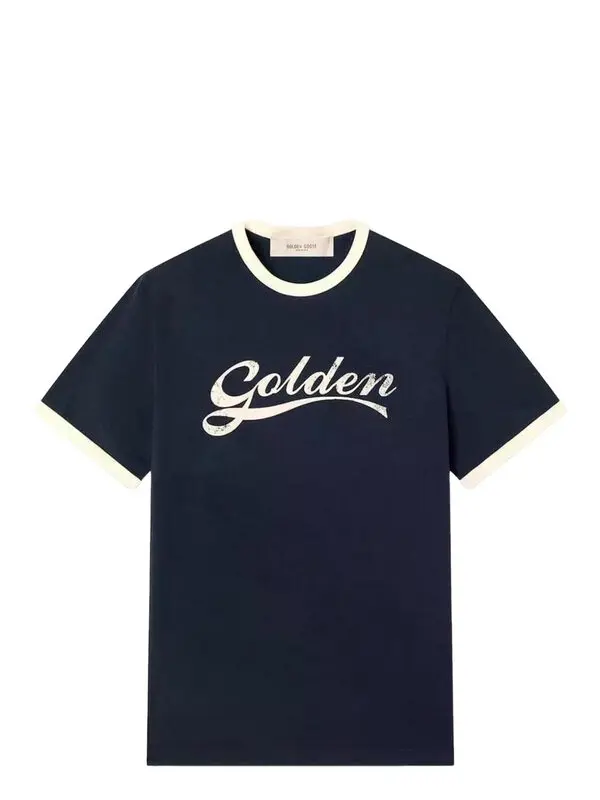 GOLDEN GOOSE T-shirt In Cotton With Print - Blue