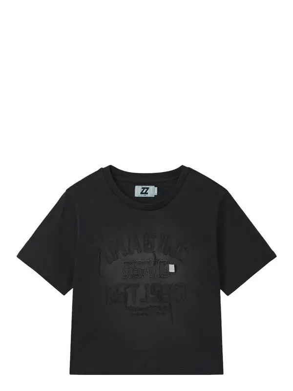Izzue Embroidered Detail T-shirt - Black