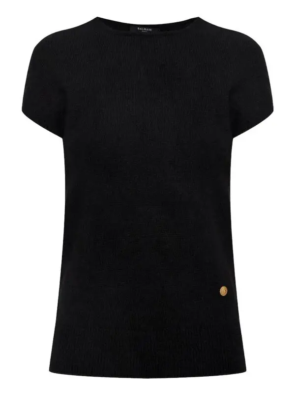 Balmain Lion Head Plaque T-shirt - Black