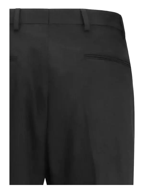 Valentino Garavani Wool Natté Trousers - Black