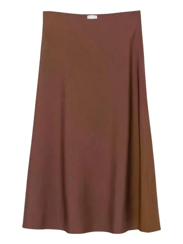 Brunello Cucinelli A-line Midi Skirt - Brown