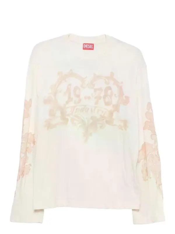 DIESEL® Cotton Long-sleeve T-shirt With Graphic Print - Multicolour