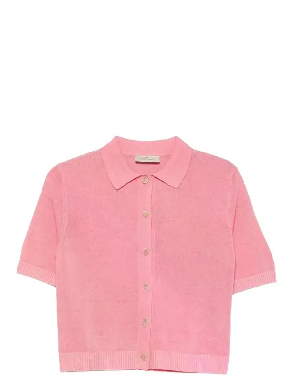 Bruno Manetti Short-sleeve Button-up Cardigan - Pink