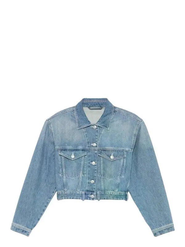 JULIE KEGELS Cropped Denim Jacket - Blue
