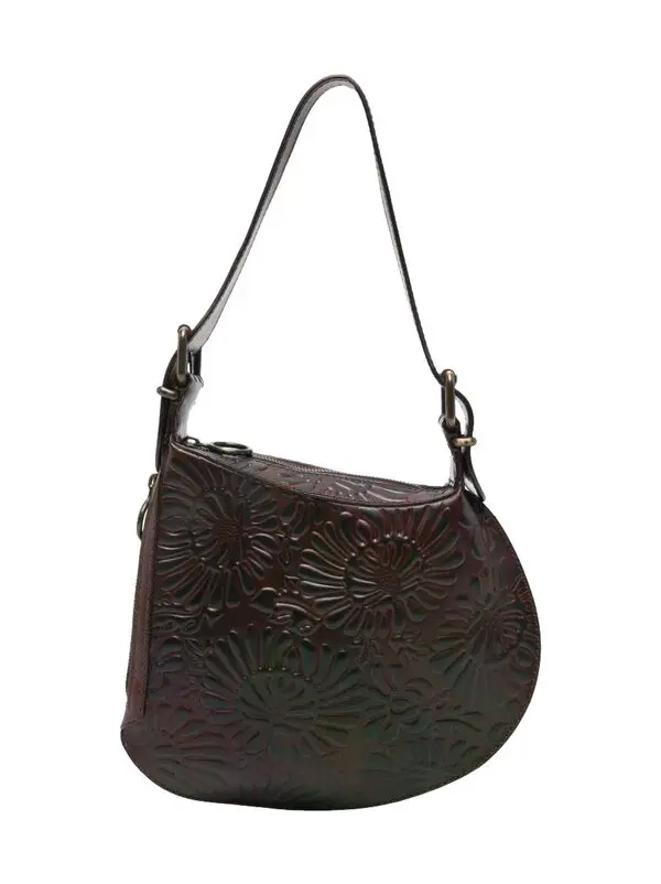 Fendi Oyster Floral-embossed Shoulder Bag - Brown