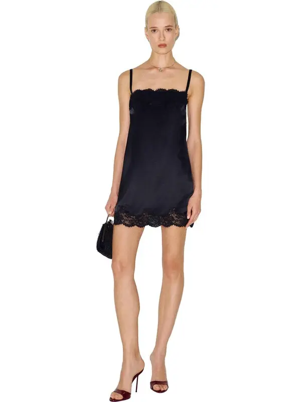 REFORMATION Emma-rose Silk Mini Dress - Black